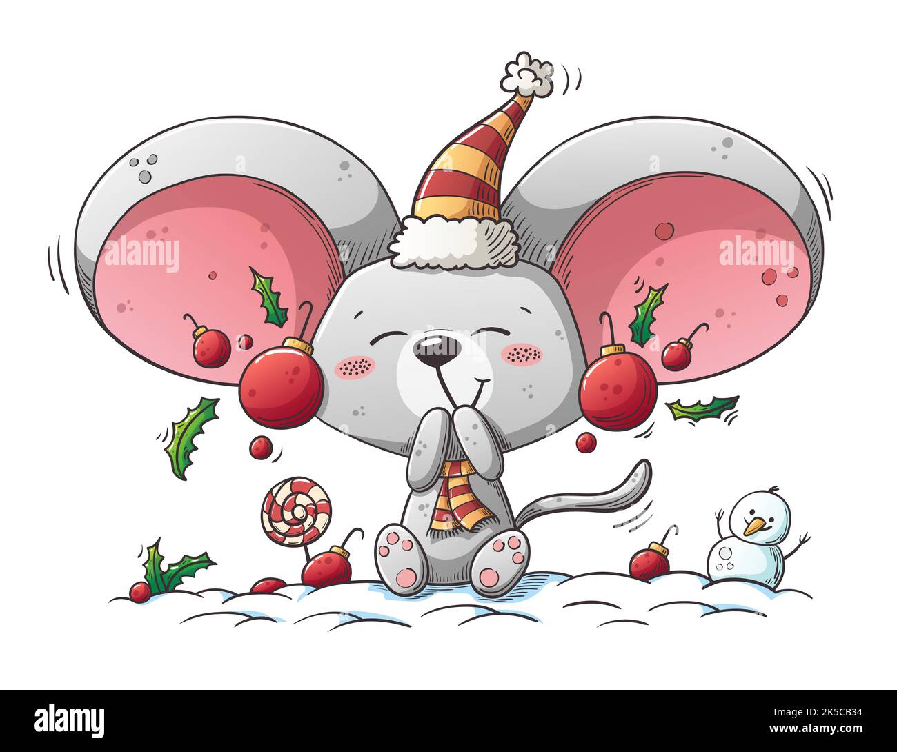 Cute christmas mouse Stock Photo - Alamy