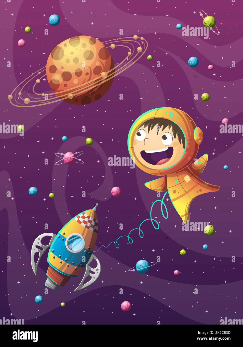 Child experiences adventure in space Stock Photo - Alamy
