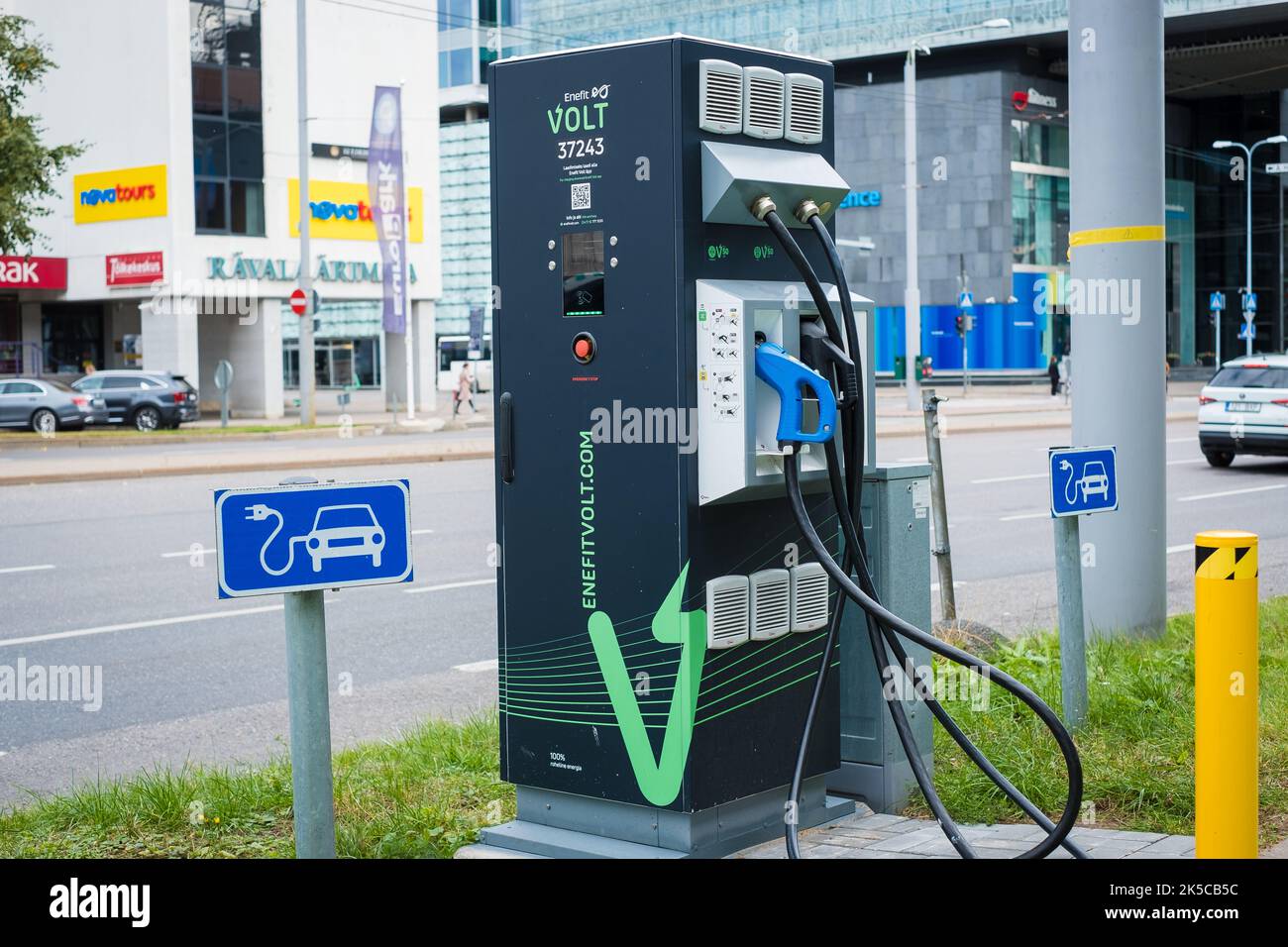 Tallinn, Estonia - September 23, 2022: Enefit Volt public electrical ...