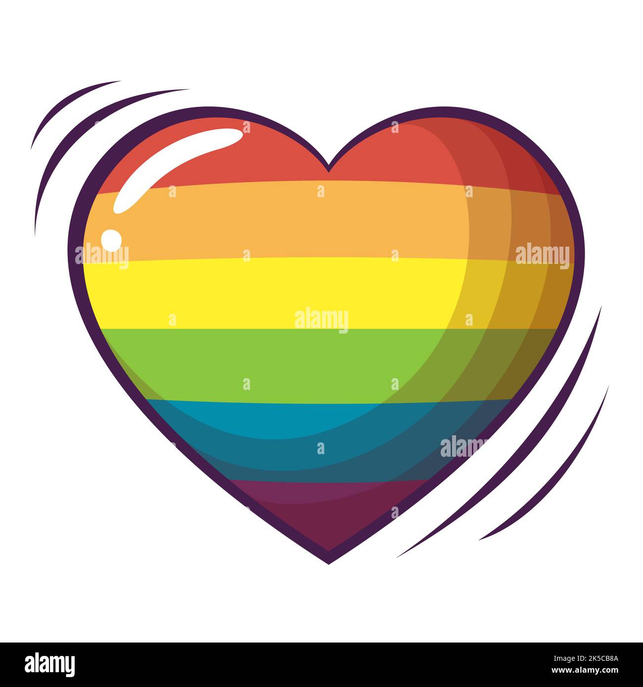 Big lgbt heart. Heart with rainbow colors. illustration in modern ...