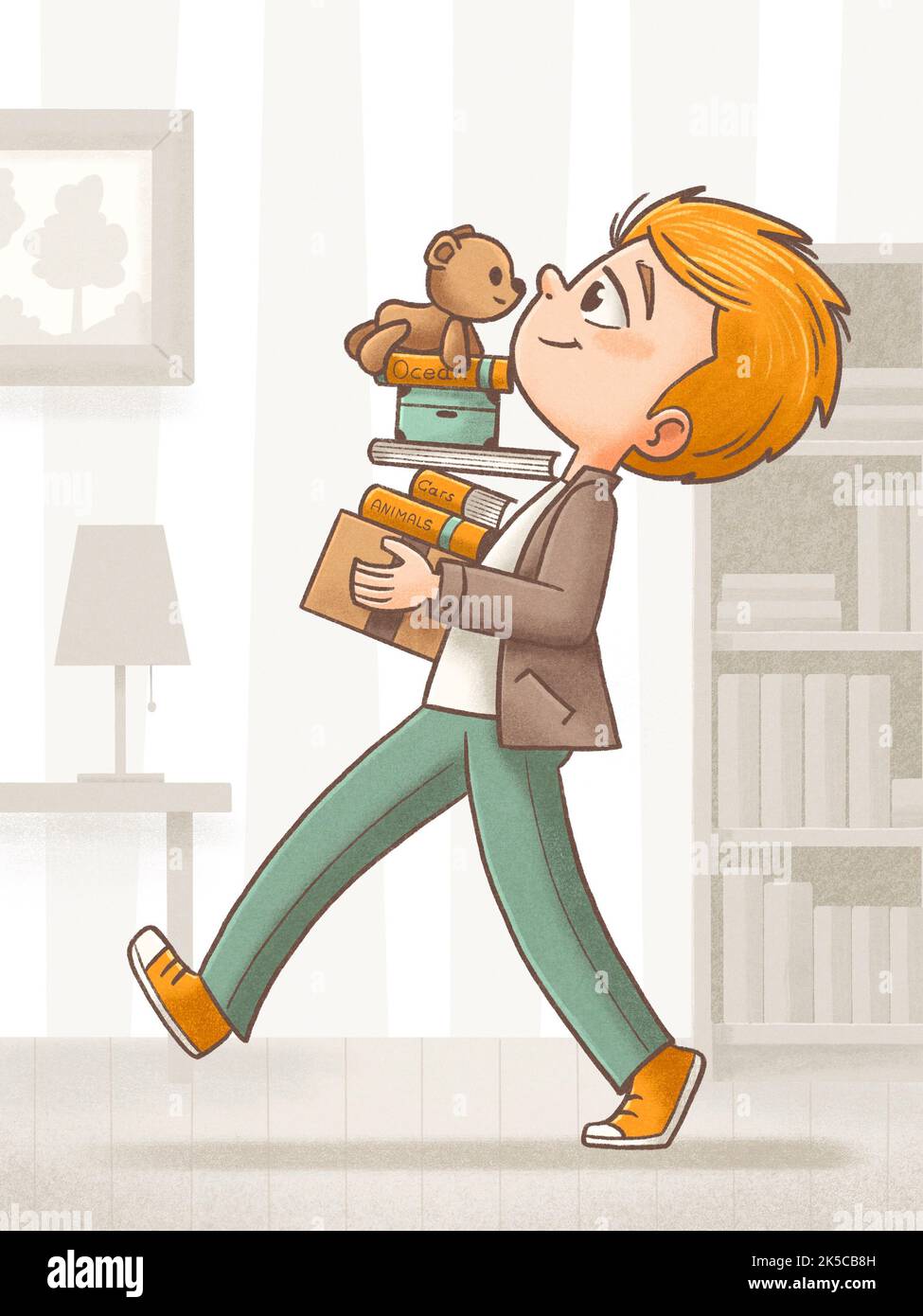 Cartoon illustration man cleaning up hi-res stock photography and ...