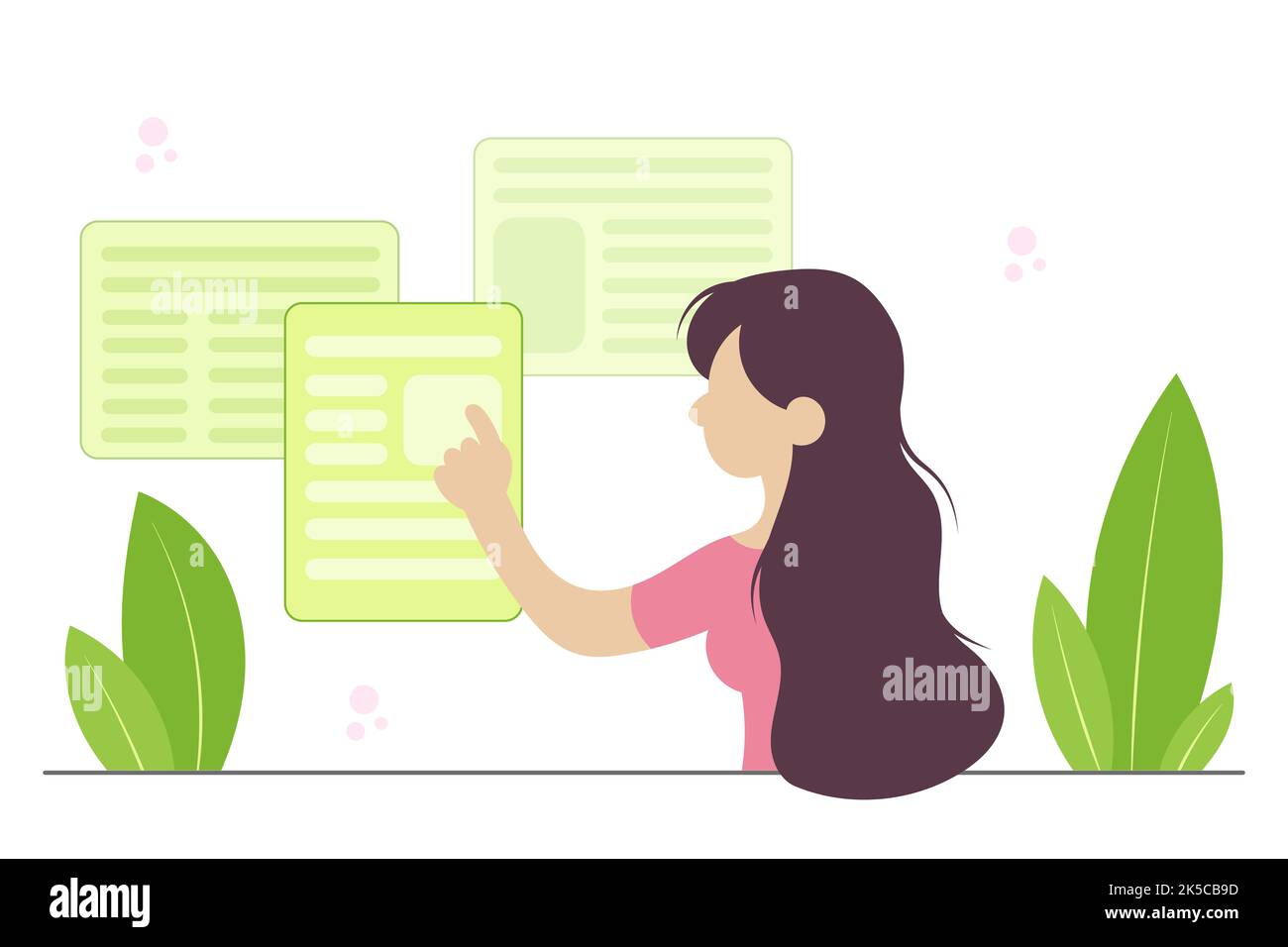 Business Concept illustration. Women taking part in business activities ...