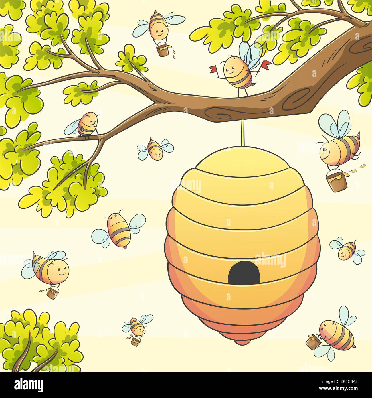 Bees at the hive Stock Photo - Alamy