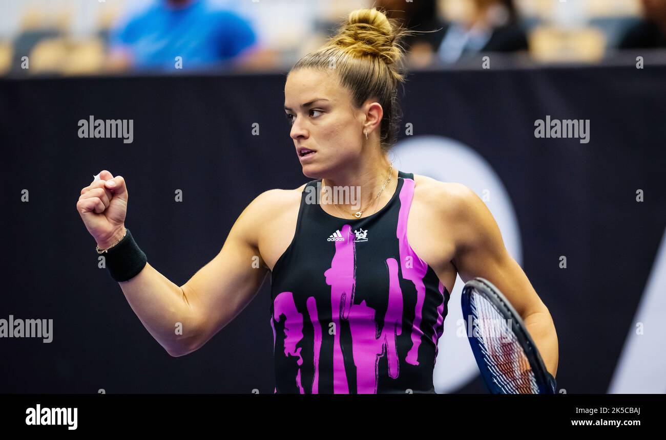 Maria Sakkari of Greece in action against Alycia Parks of the United ...
