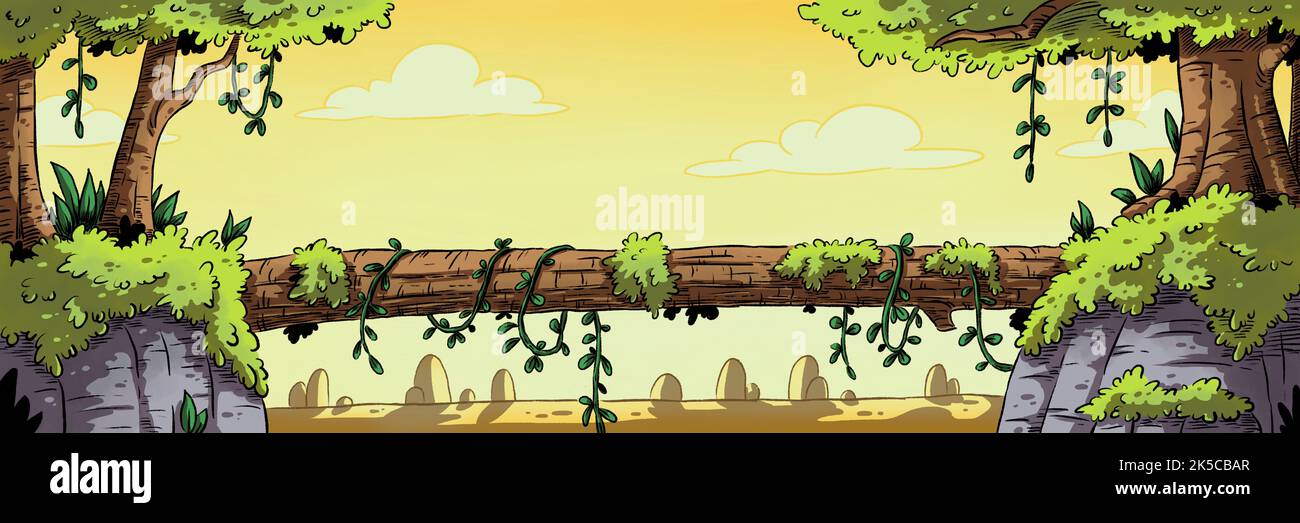 Panorama landscape . Hand drawn illustration Stock Photo - Alamy