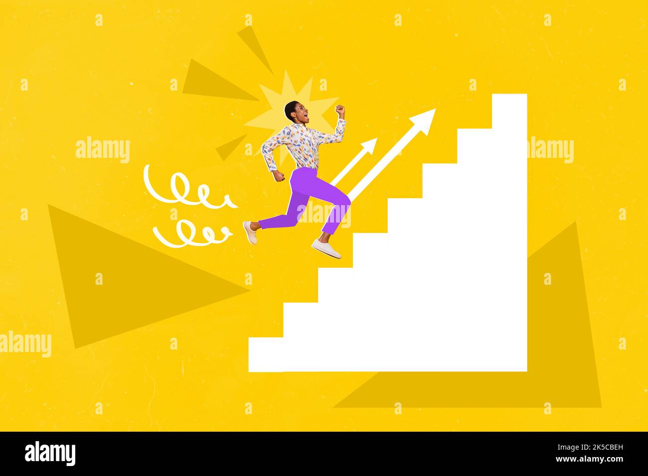 Composite collage picture image of ambitions young girl businesswoman ...