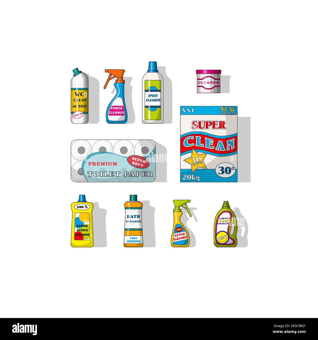 Set of different cleaning agents Stock Photo - Alamy