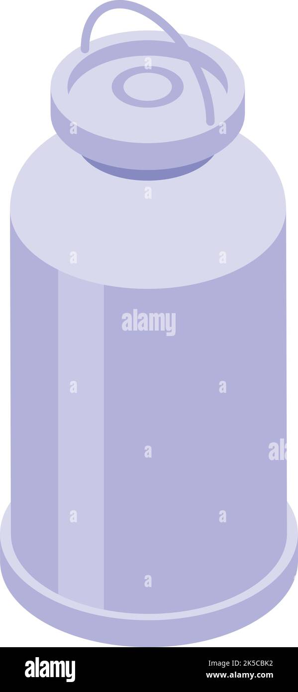 Steel milk pot icon isometric vector. Fresh product. Calcium farm Stock ...