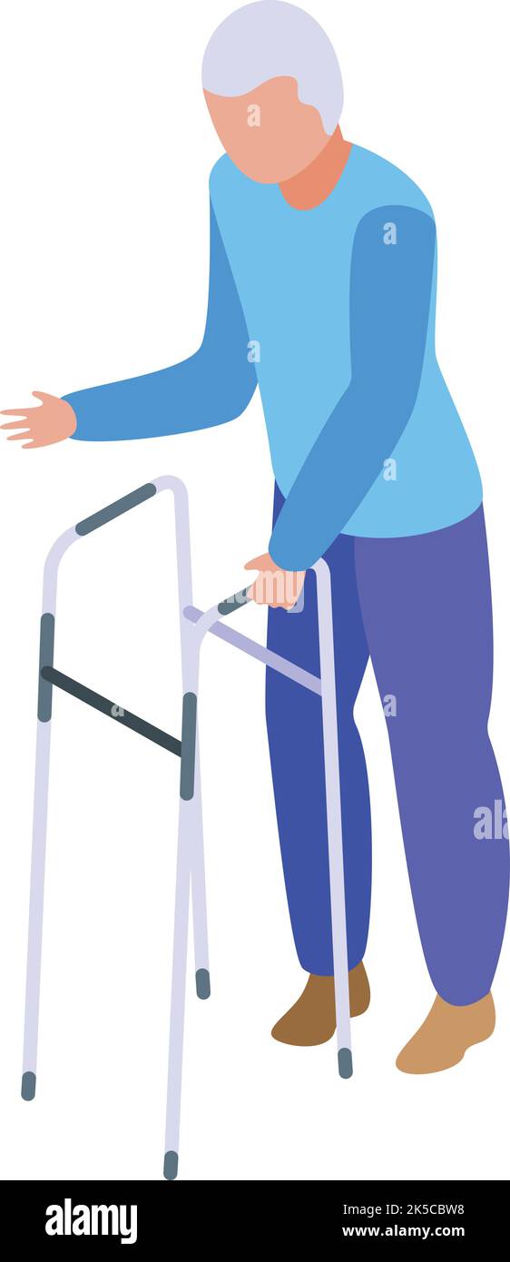 Older woman walker help Stock Vector Images - Alamy
