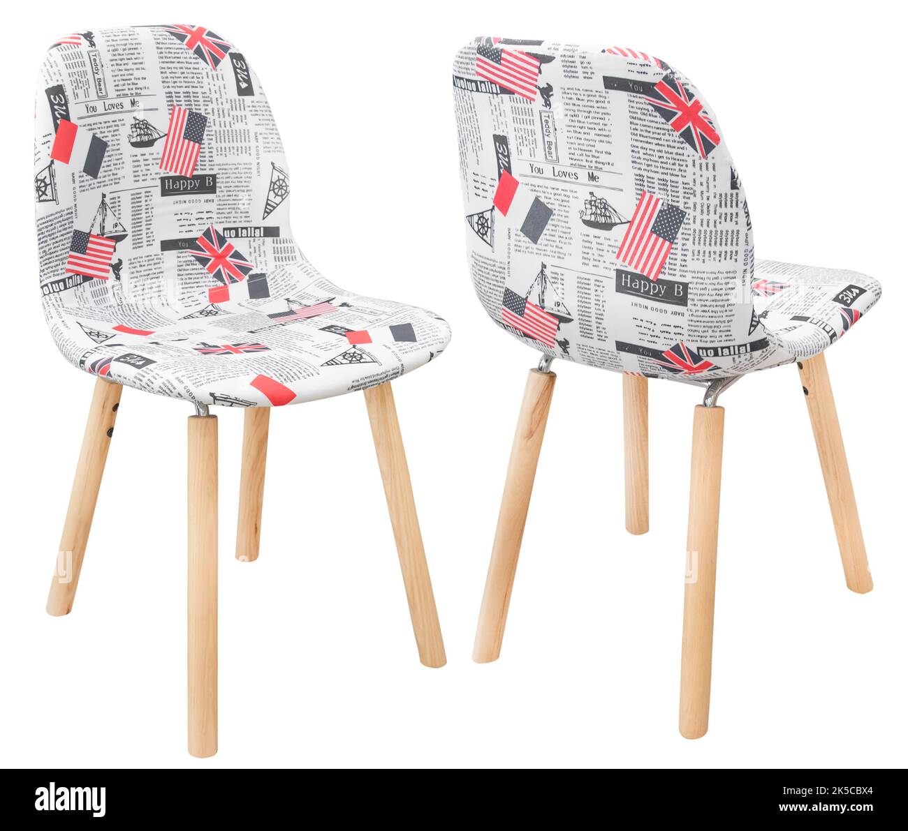 Modern stylish chair with wooden legs. Isolated from the background ...