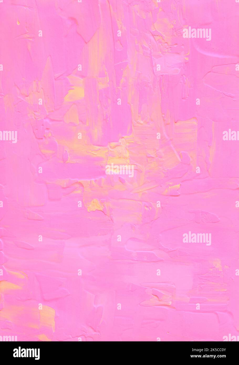 Abstract pink and yellow background. Hand painted rough texture. Brush ...