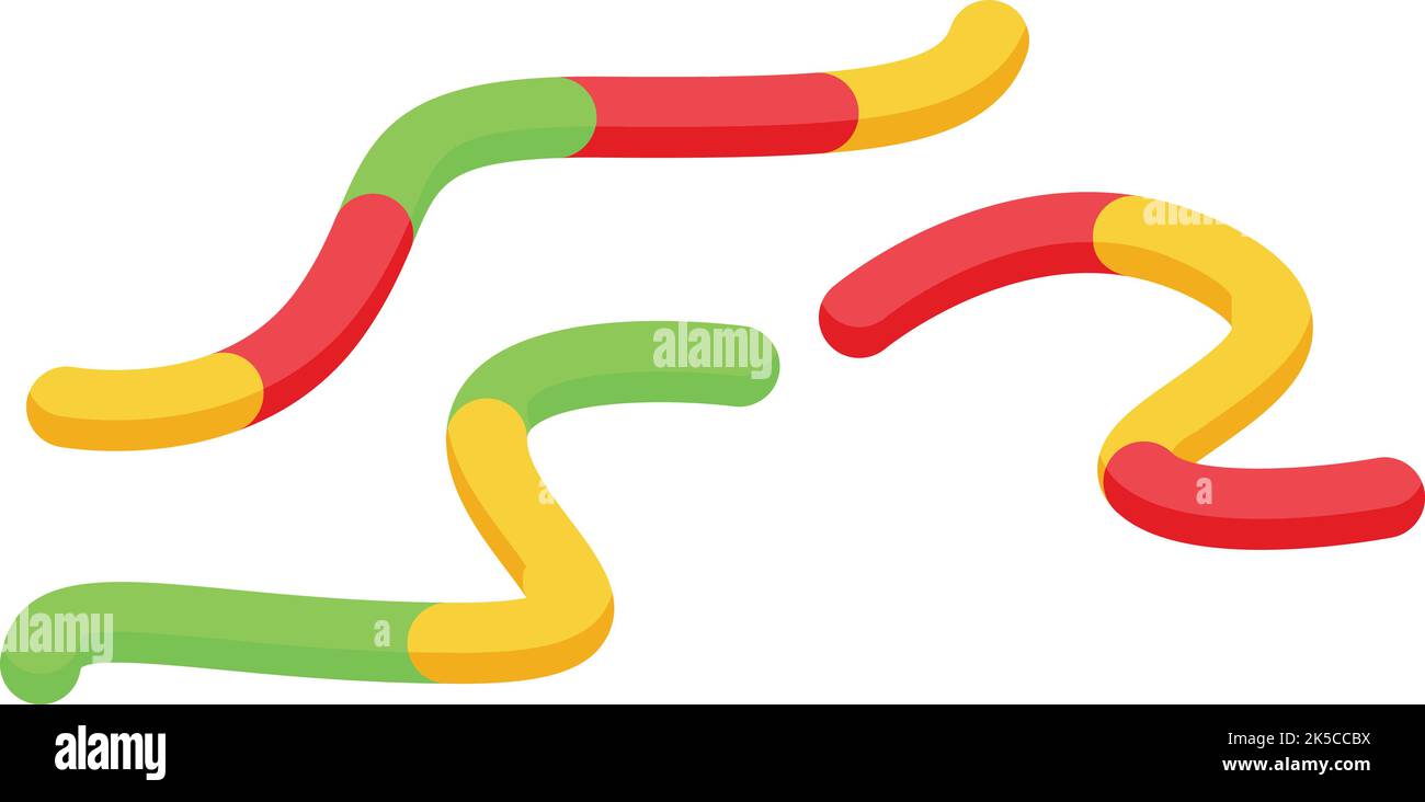 Jelly worms icon isometric vector. Candy gum. Cute fruit Stock Vector ...