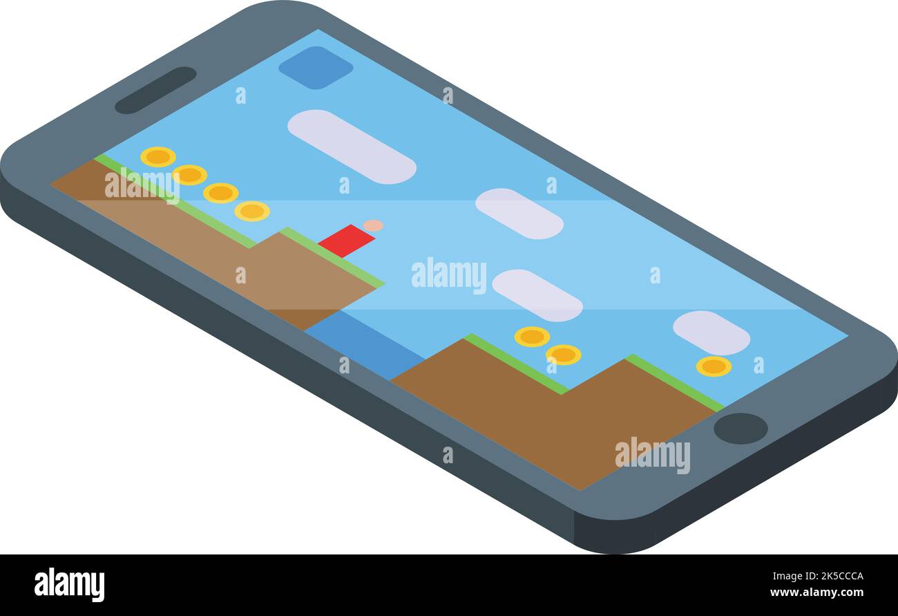 Arcade gameplay icon isometric vector. Game play. Mobile team Stock ...