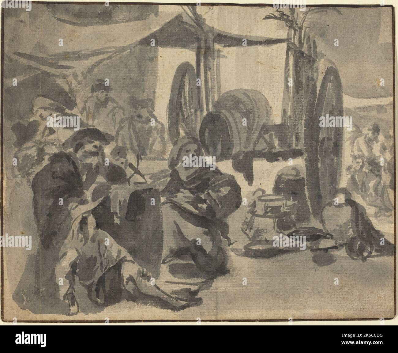 Market Scene, 17th century Stock Photo - Alamy