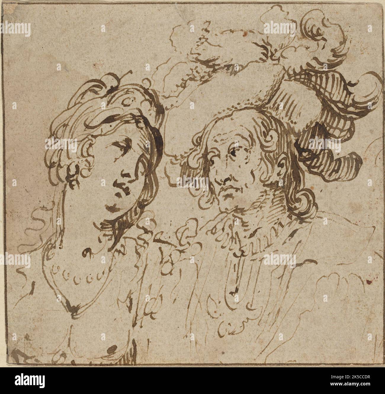 Cavalier with a Harlot, 17th century Stock Photo - Alamy