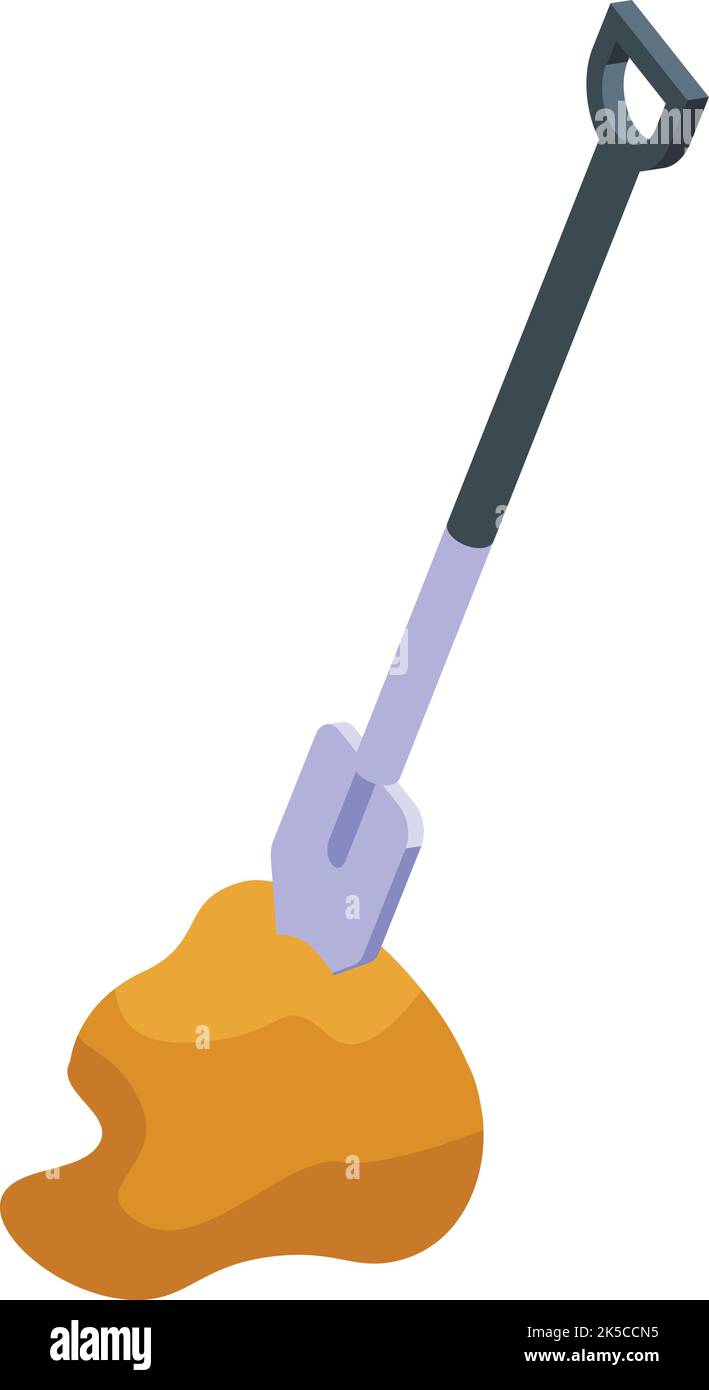 Sand shovel icon isometric vector. Mine loader. Top miner Stock Vector ...