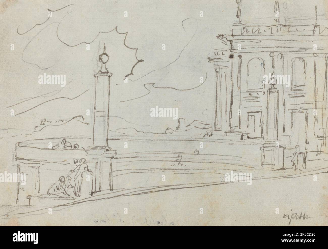 The Ripetta in Rome [verso], 1752/1756 Stock Photo - Alamy