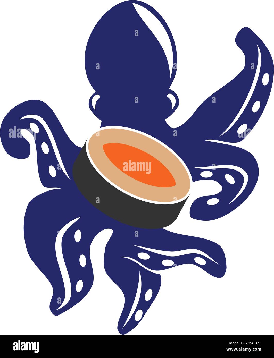 octopus sushi restaurant logo Icon Illustration Brand Identity Stock ...