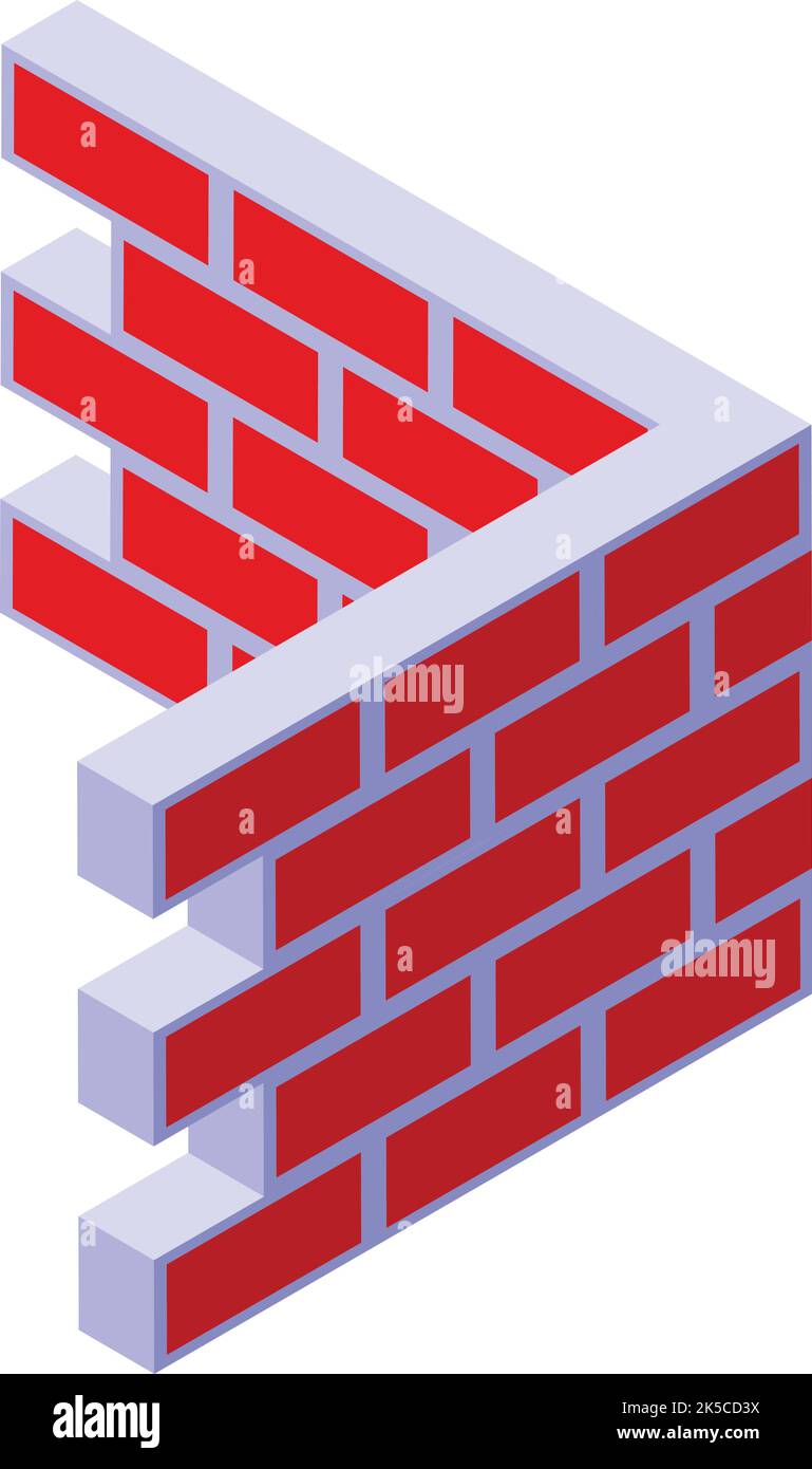Brick wall room icon isometric vector. Pile building. Stone house Stock ...