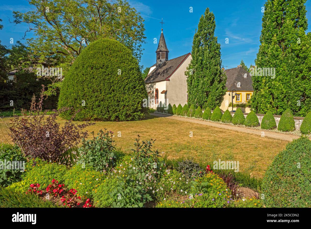 Park of Nell and Quirinus Chapel in Perl, Upper Moselle, Moselle Valley ...