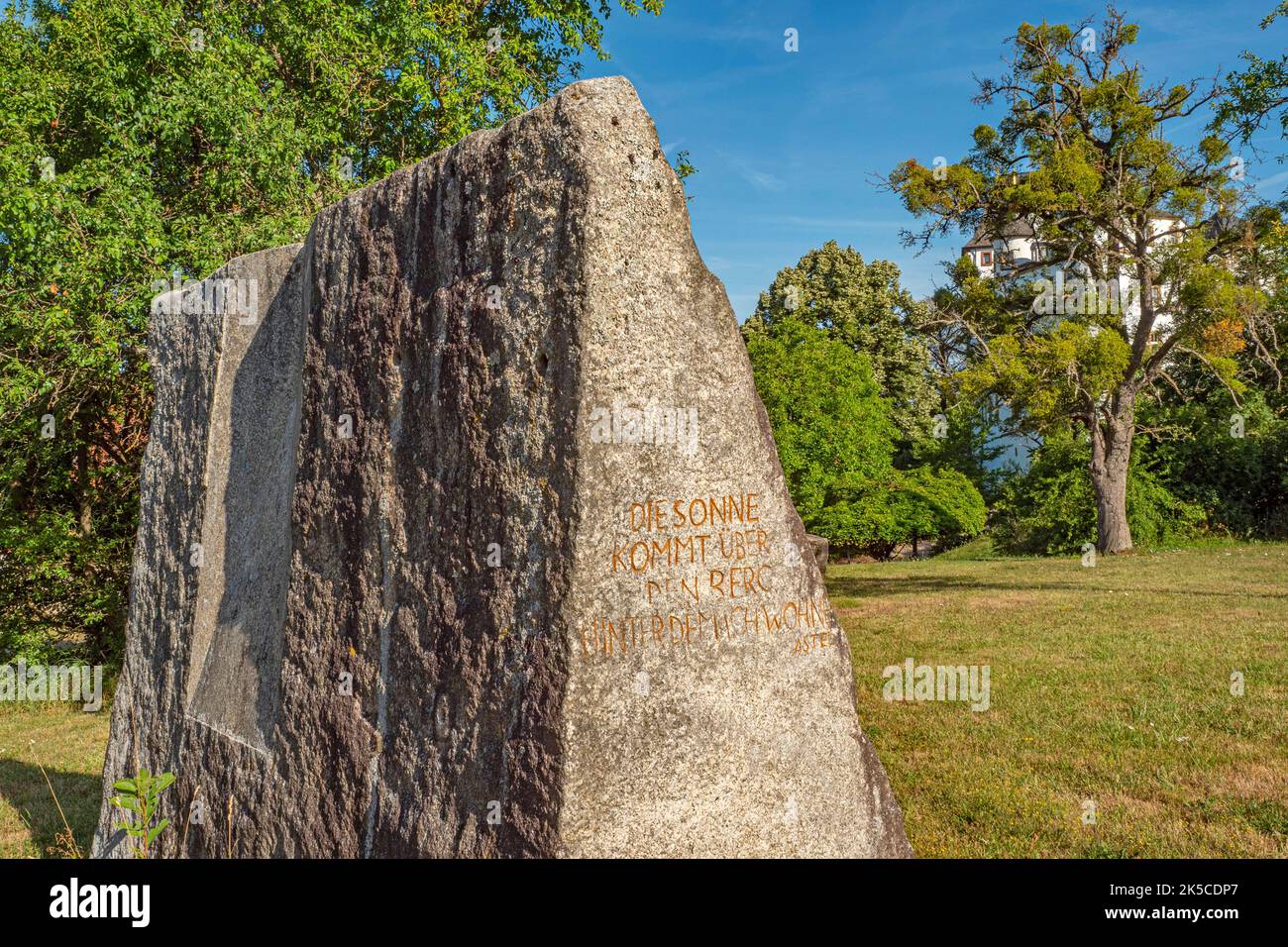 Sculpture near Berg Castle, Nennig on the Upper Moselle, Moselle Valley ...