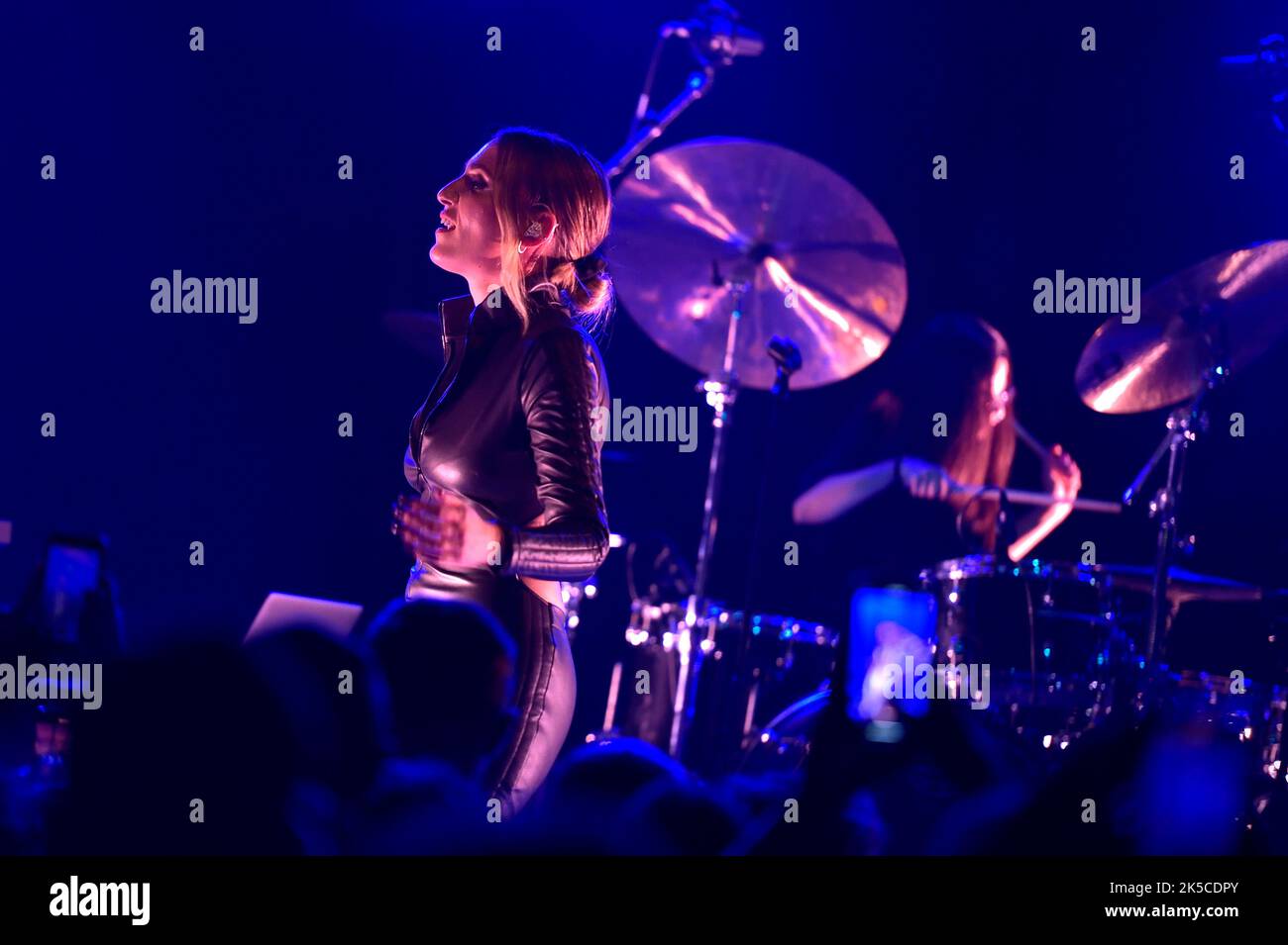 The Italian singer Mara Sattei, pseudonym of Sara Mattei, during the ...