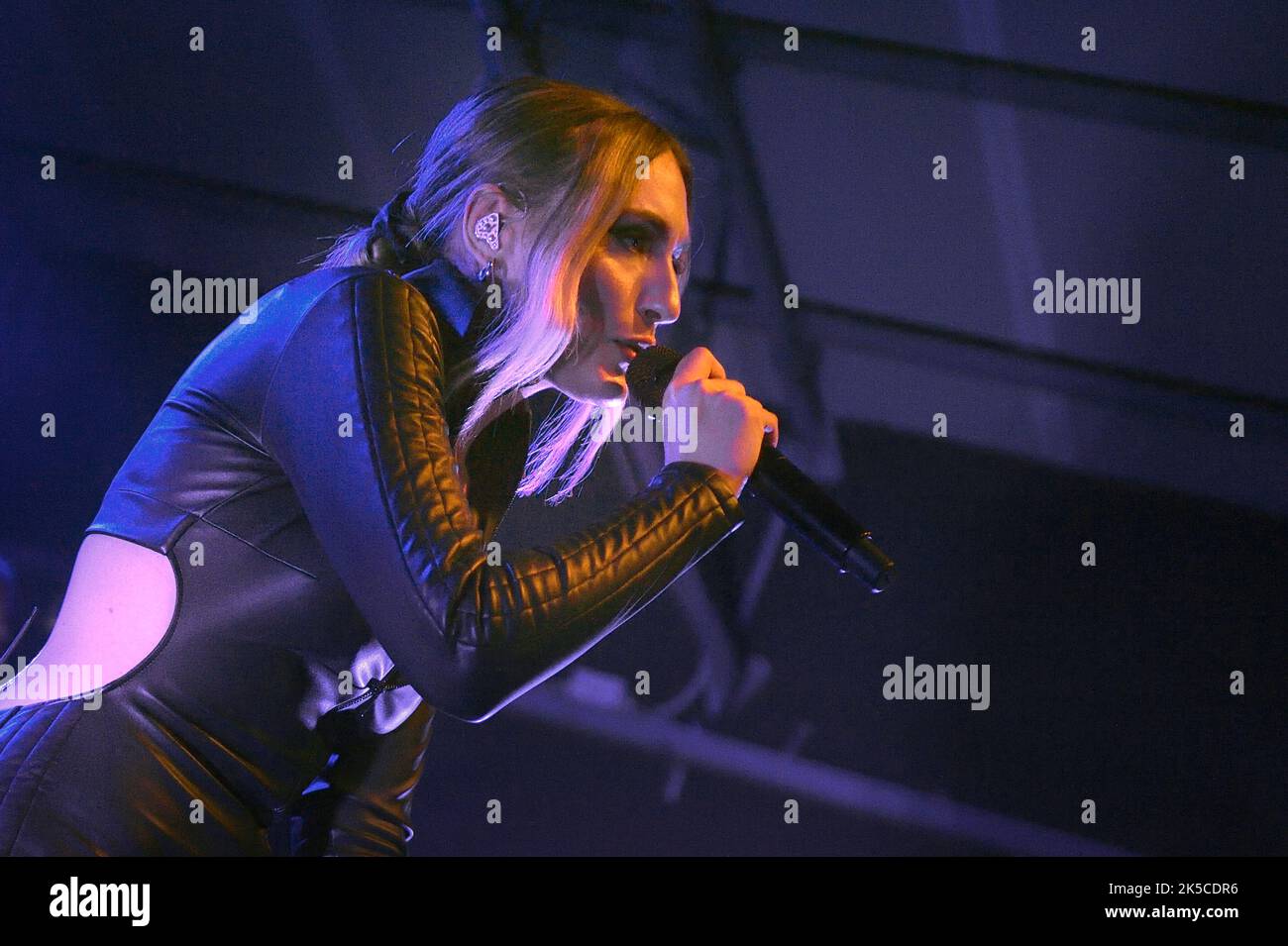 The Italian singer Mara Sattei, pseudonym of Sara Mattei, during the ...