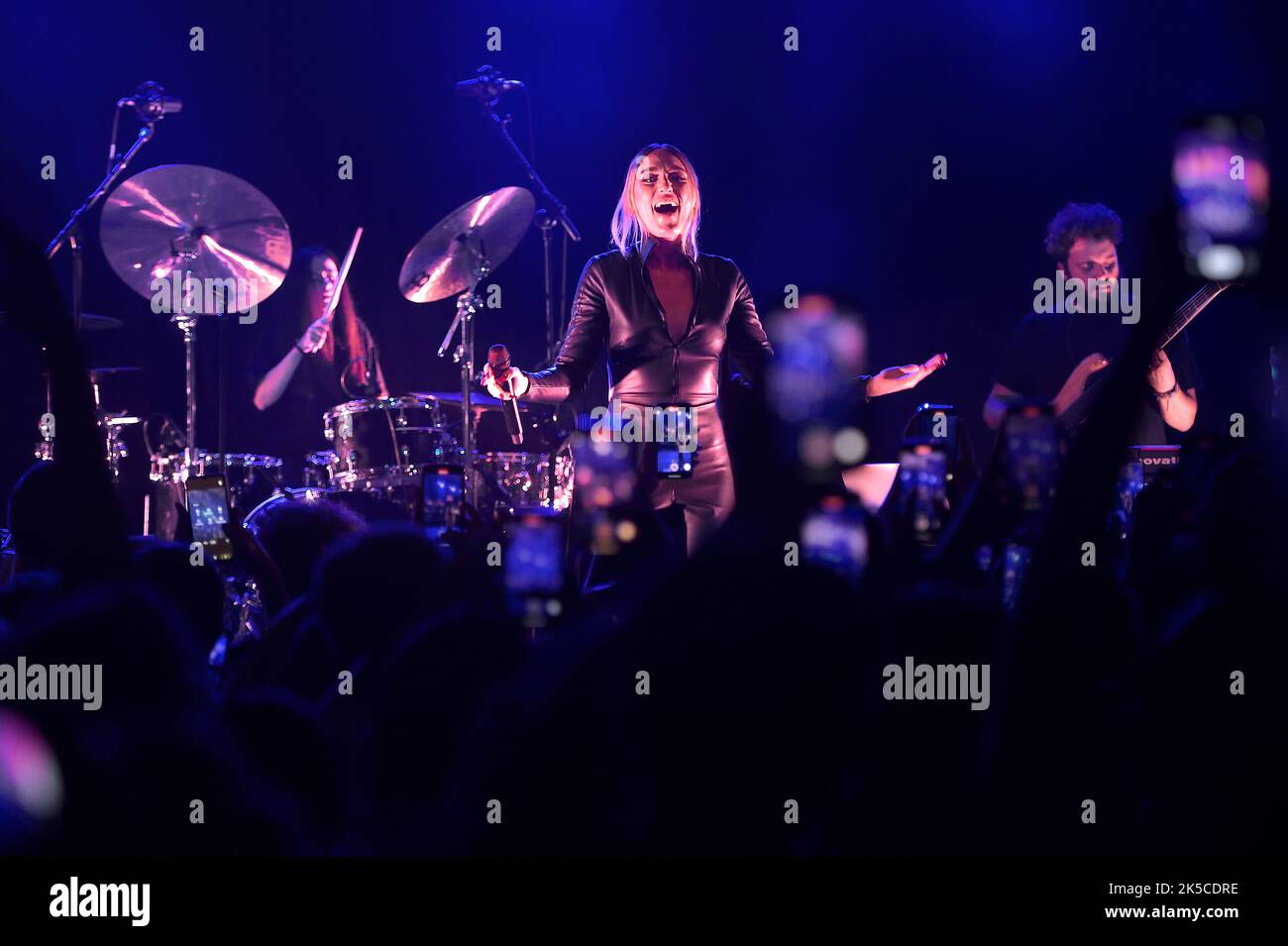 The Italian singer Mara Sattei, pseudonym of Sara Mattei, during the ...