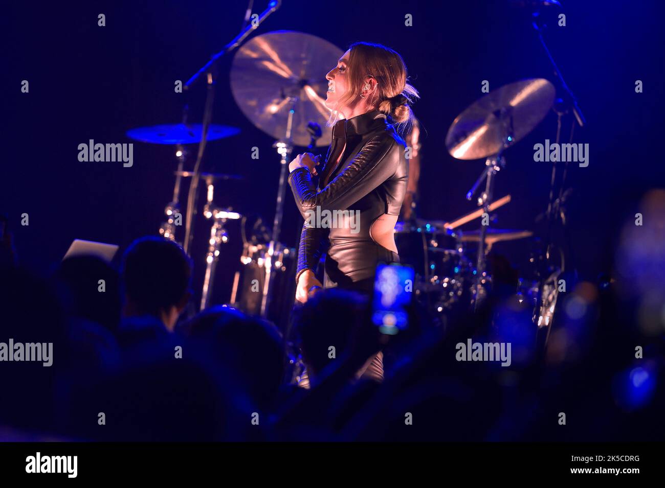 The Italian singer Mara Sattei, pseudonym of Sara Mattei, during the ...