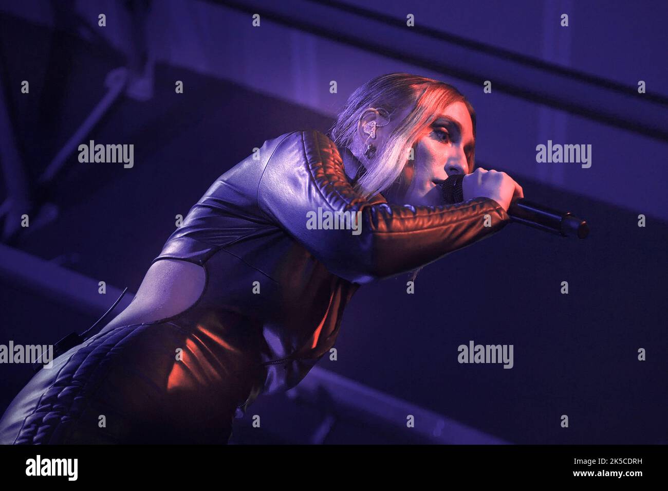 The Italian singer Mara Sattei, pseudonym of Sara Mattei, during the ...