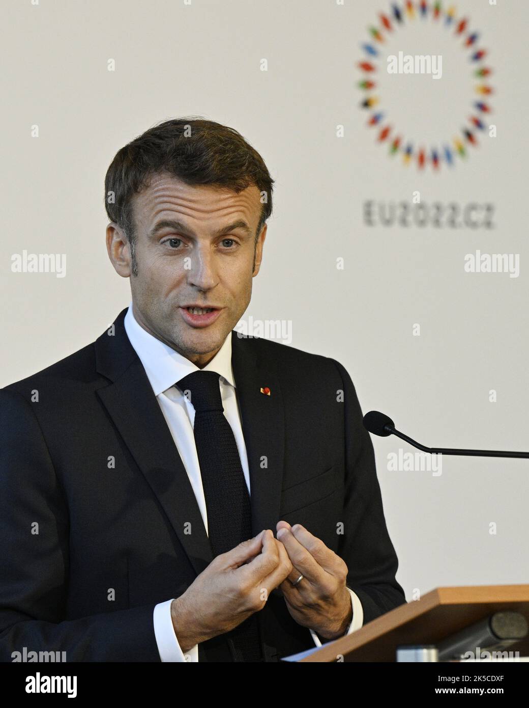 Prague, Czech Republic. 07th Oct, 2022. French President Emmanuel ...