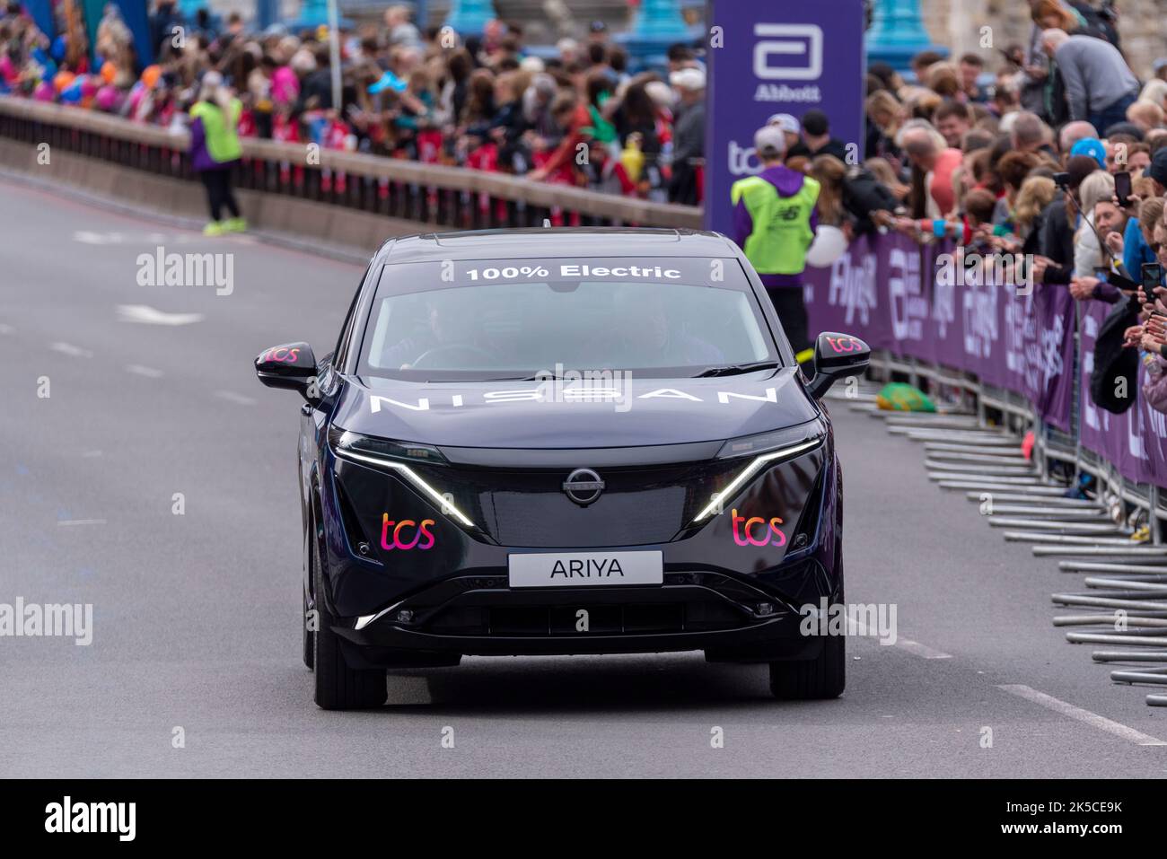 Nissan Ariya electric car at TCS London Marathon 2022 in Tower Hill ...