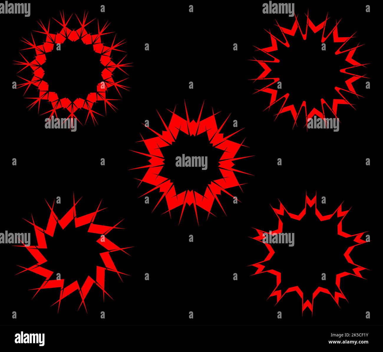 Abstract Geometric Red Flower Shape Ornament Vector Graphic Element ...