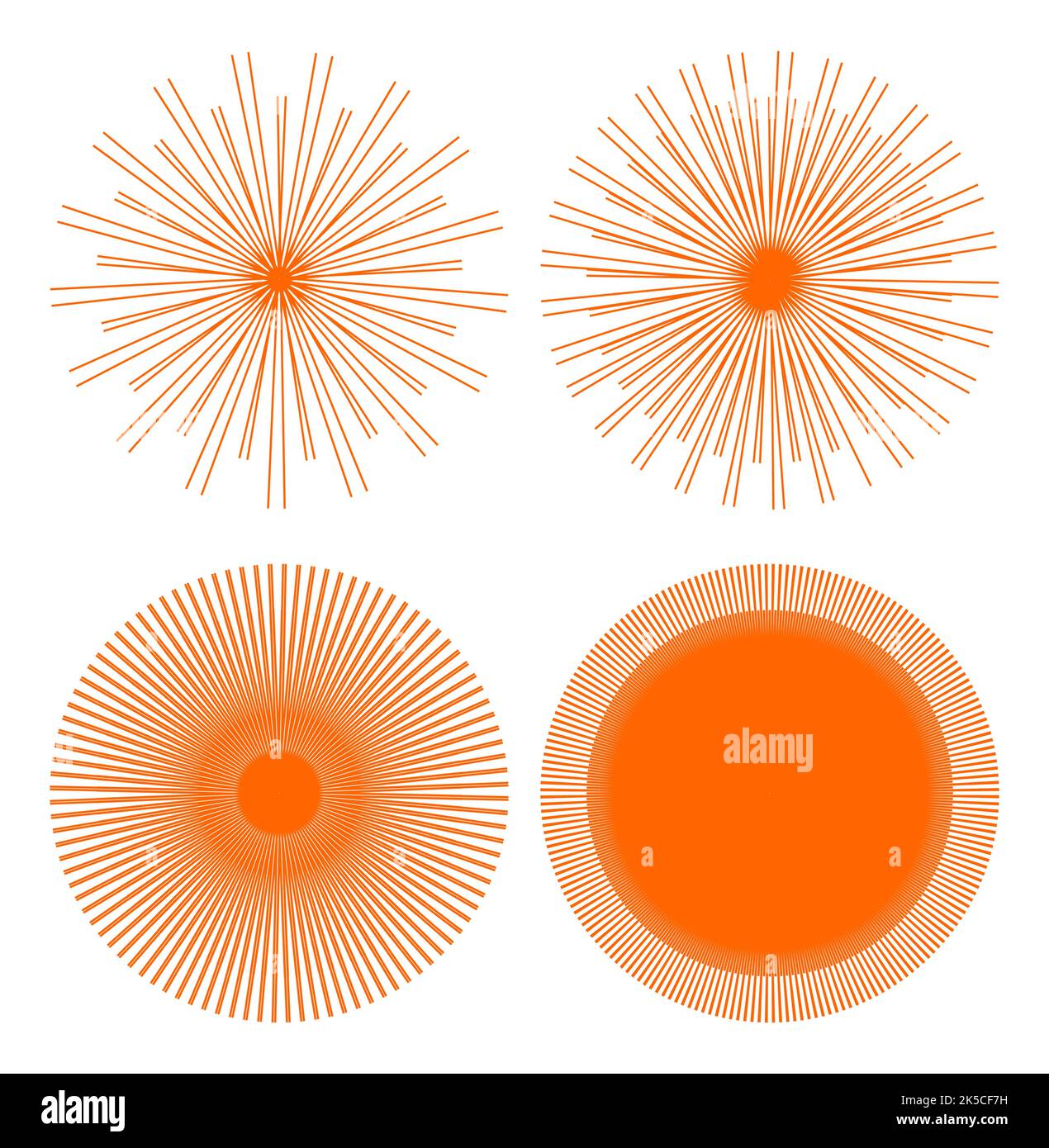 Summer Sun Line Elements Set. Sun Rays Sunbeam, Sun Burst Vector ...
