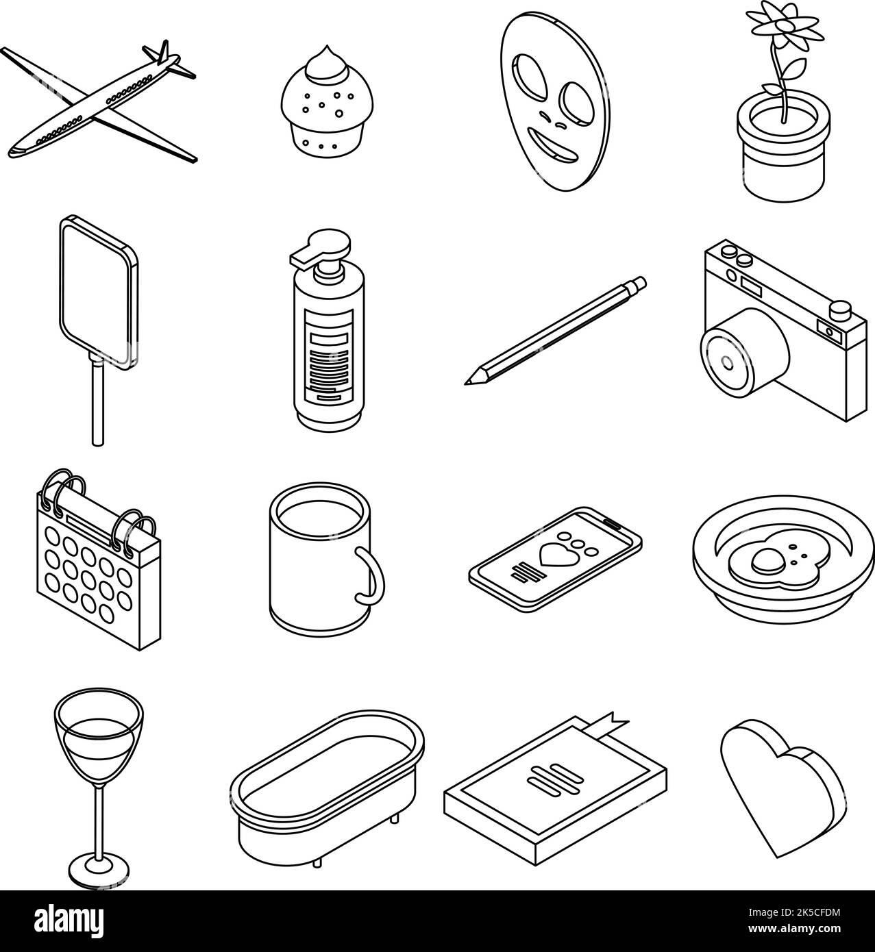 Self-care icons set. Isometric set of self-care vector icons thin line ... Self-care icons set. Isometric set of self-care vector icons thin line ...