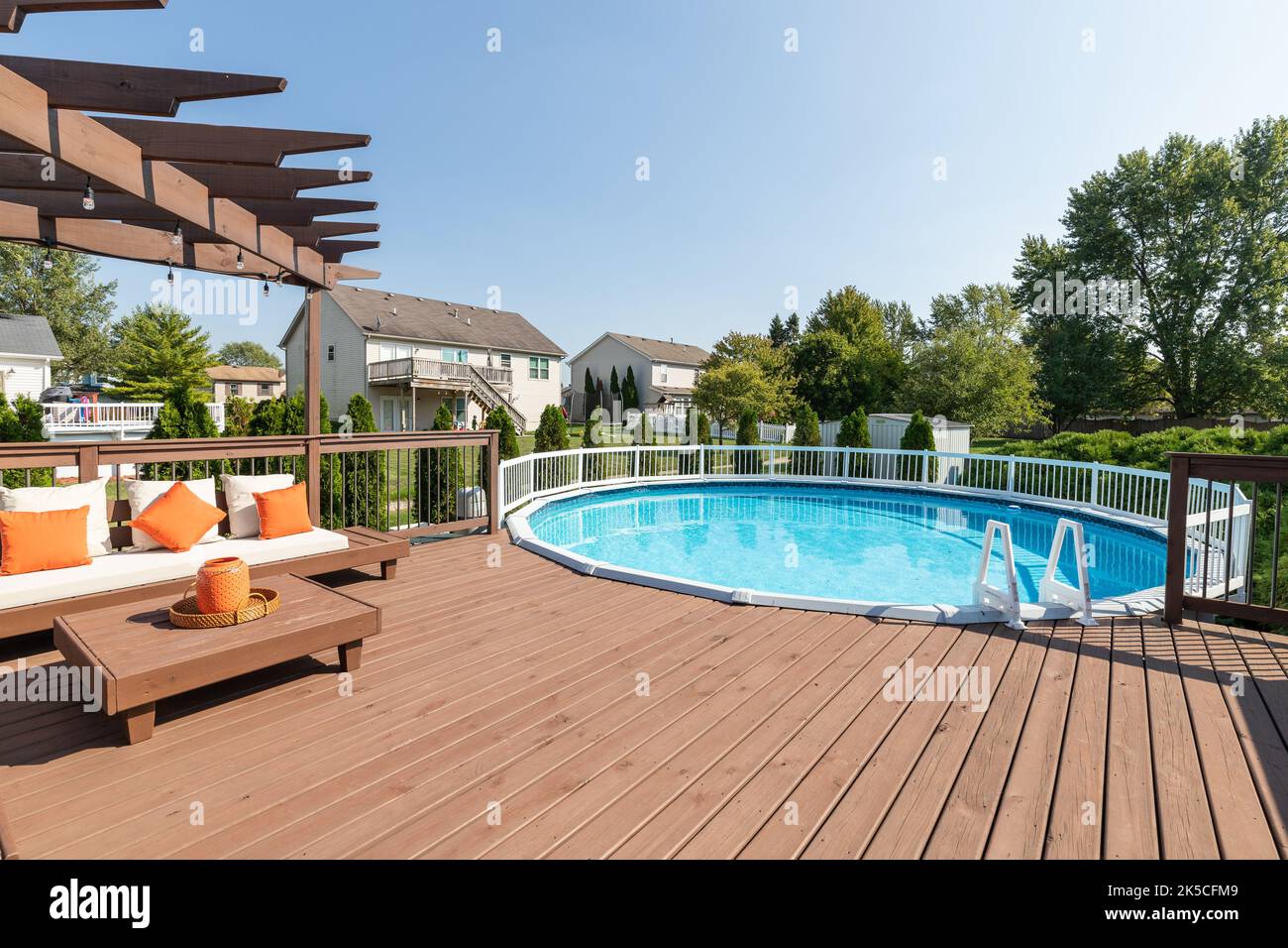 Pool decking above ground hi-res stock photography and images - Alamy