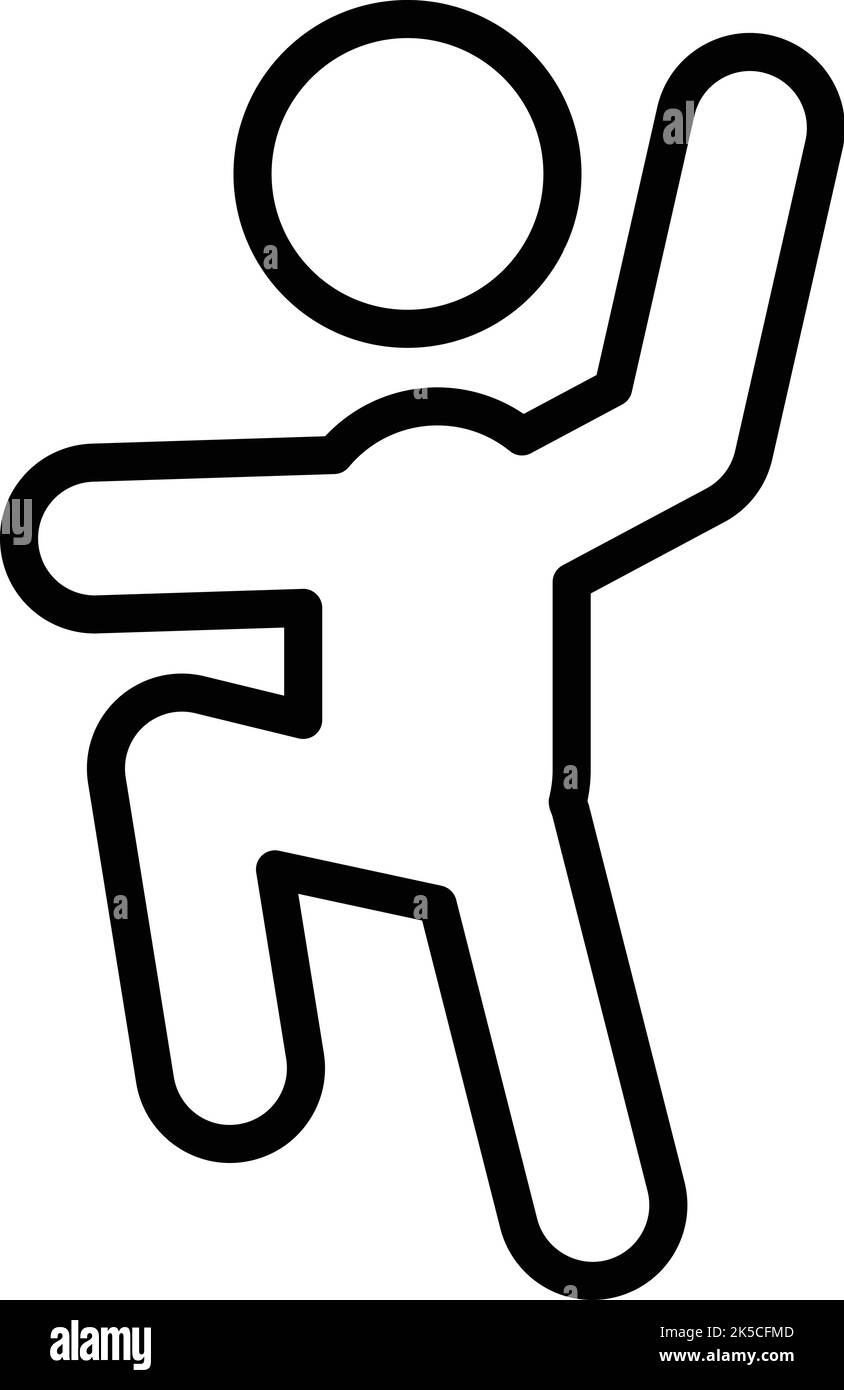 Karate fight icon outline vector. Defense martial attack. Woman kick ...