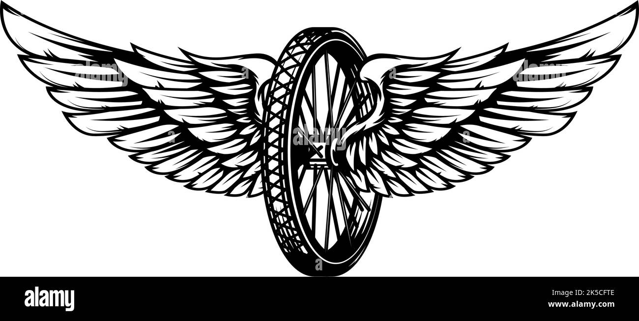 Winged wheel symbol Black and White Stock Photos & Images - Alamy
