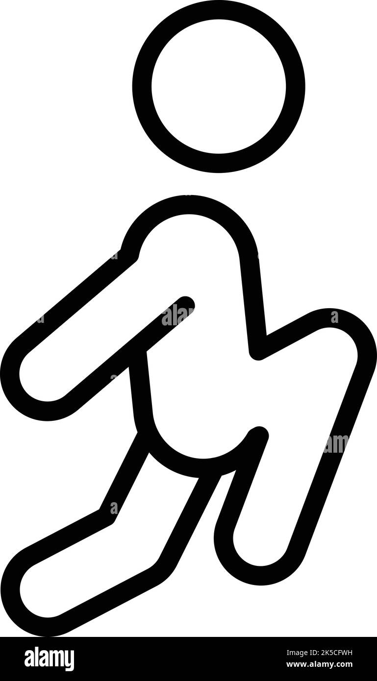Knee hit icon outline vector. Self martial attack. Defense people Stock ...