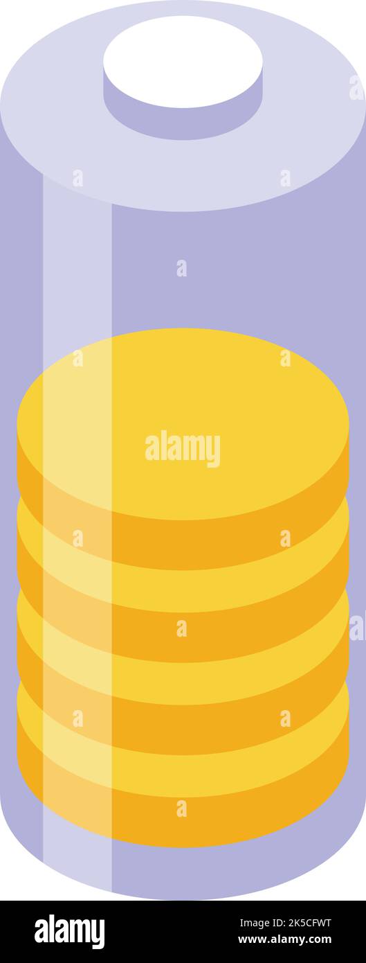 Load battery icon isometric vector. Power energy. Cell empty Stock ...