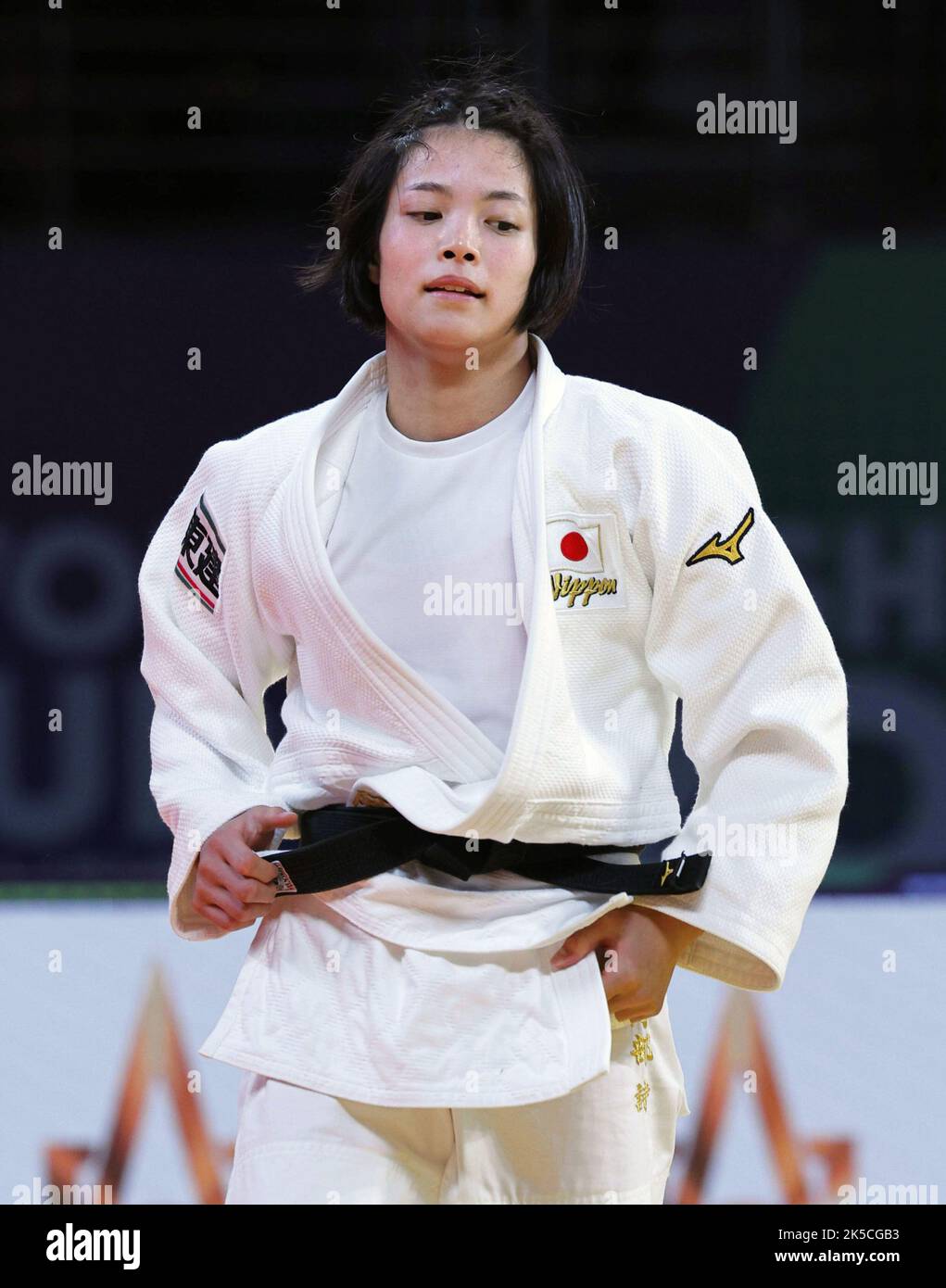 Japan's Uta Abe is pictured after beating Britain's Chelsie Giles in ...
