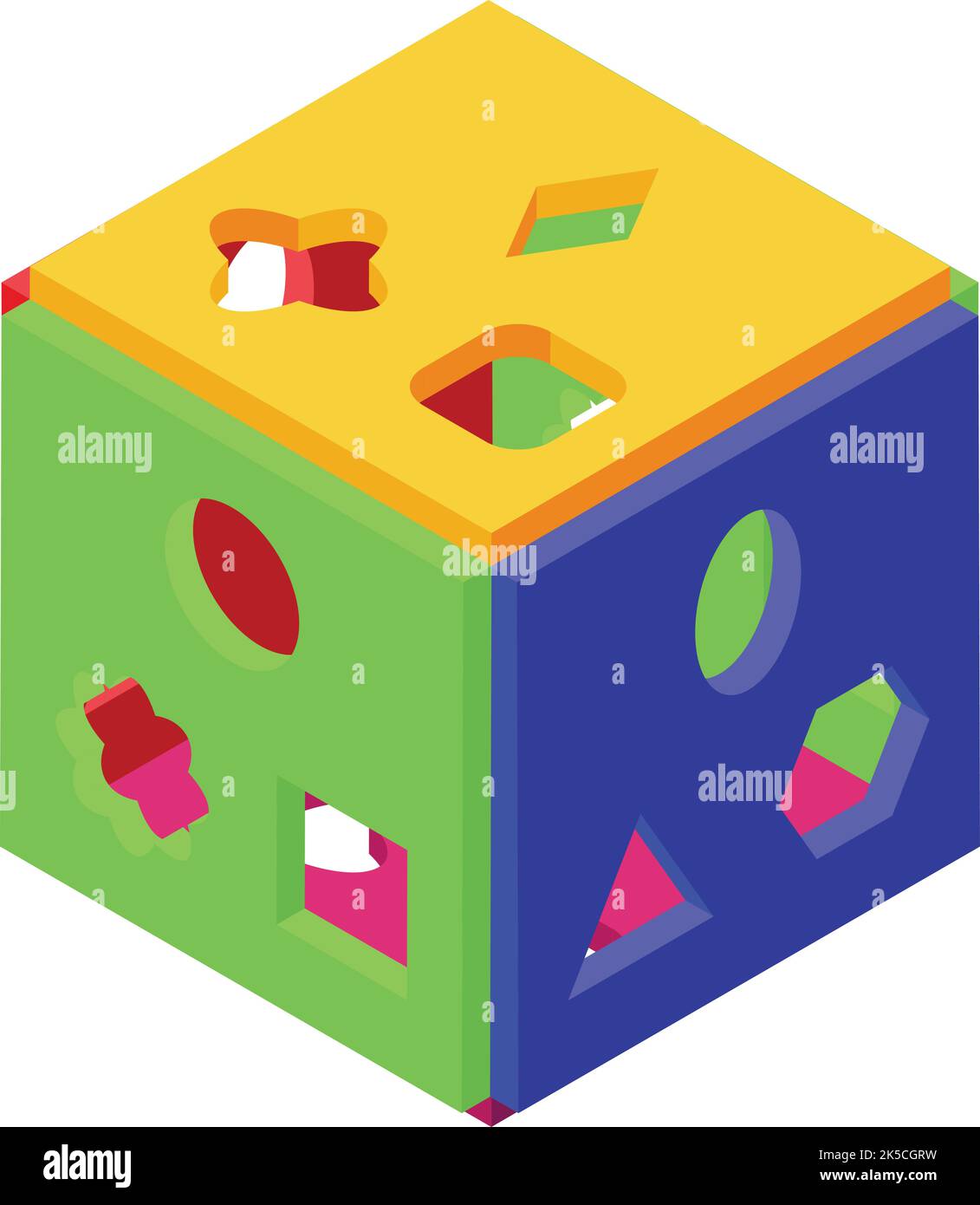 Cube kid toy icon isometric vector. Early education. Child class Stock ...