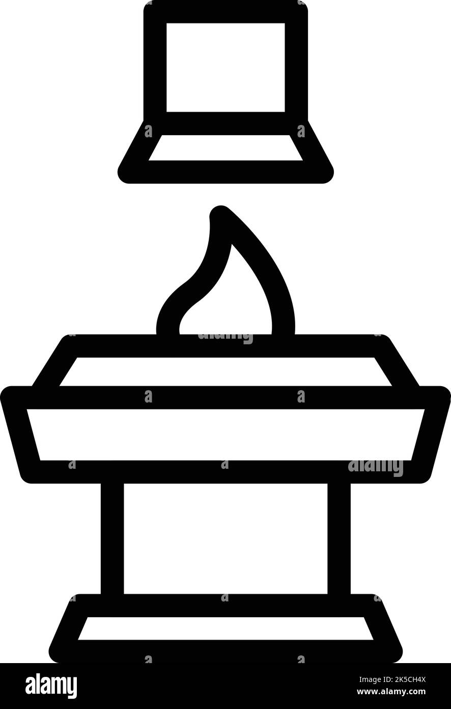 Metallurgy furnace icon outline vector. Burning fire. Industrial stove ...