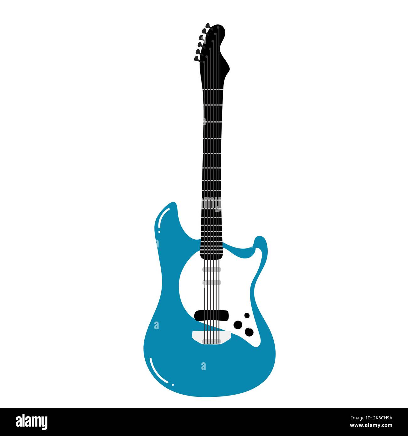 Electric and acoustic guitar set. Vector flat illustration. Isolated on ...