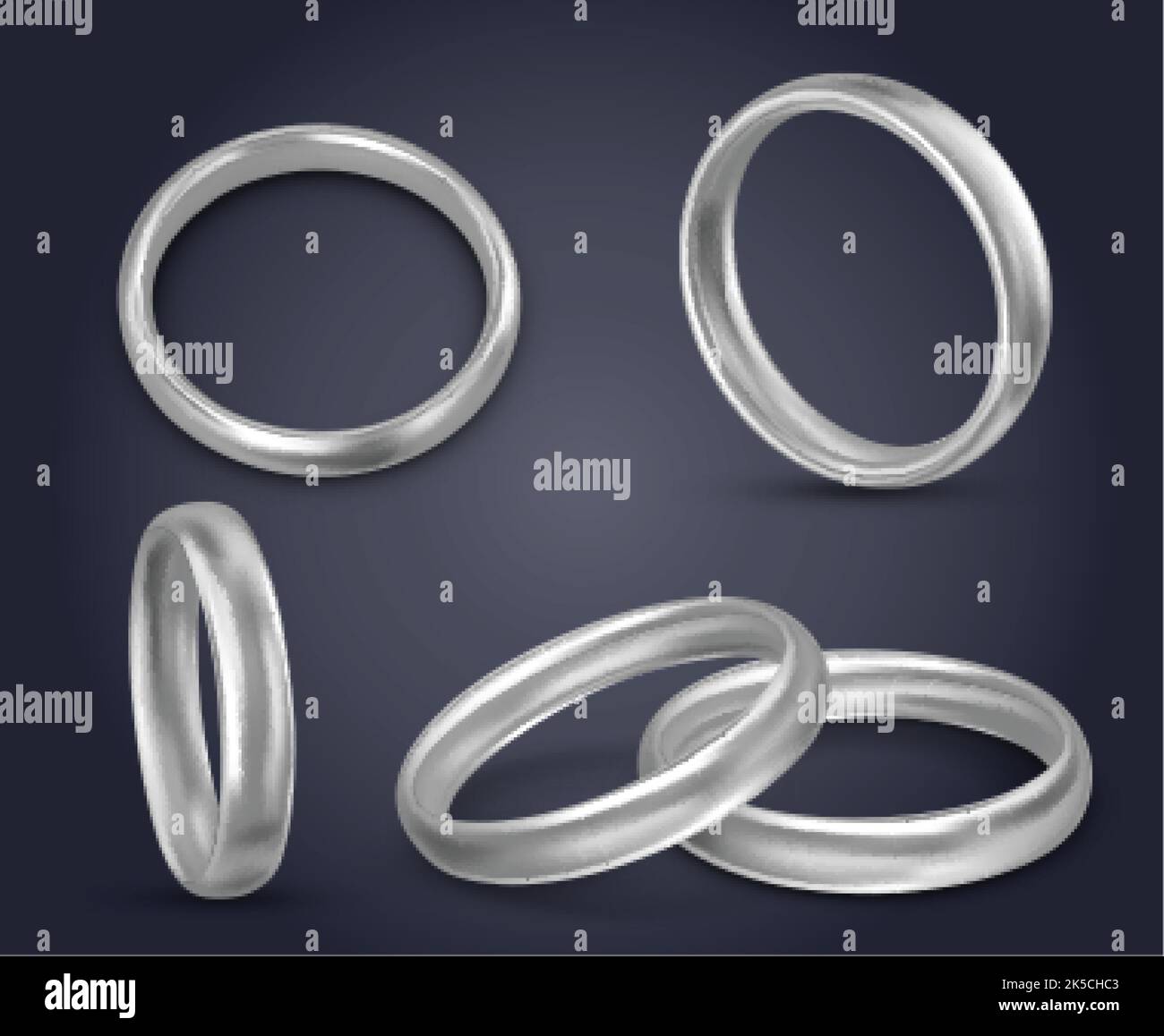 beautiful wedding rings realistic setset vector design illustration ...