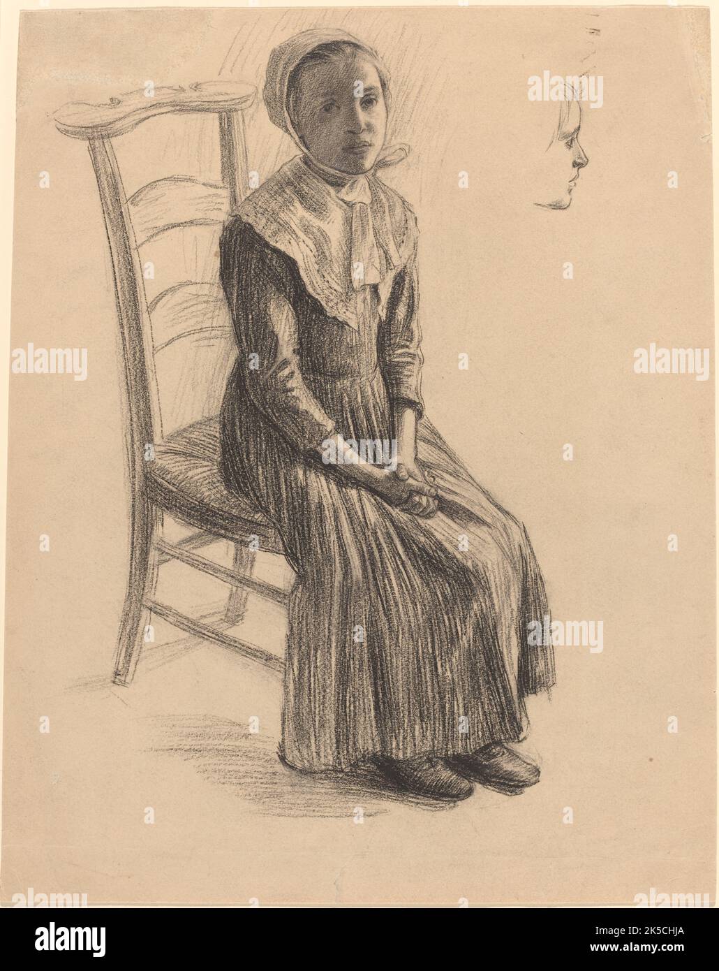 Seated Girl in Peasant Costume, 19th century Stock Photo - Alamy