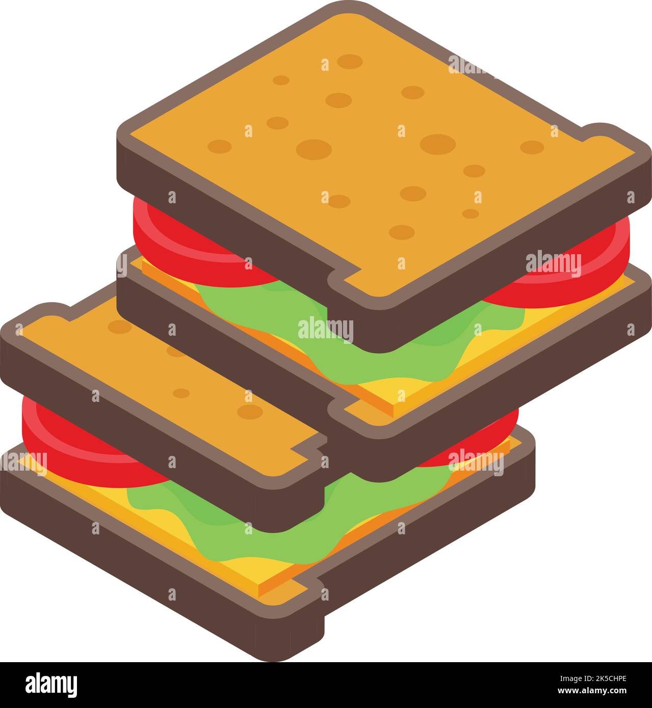 Picnic sandwich icon isometric vector. Food lunch. Party spring Stock ...