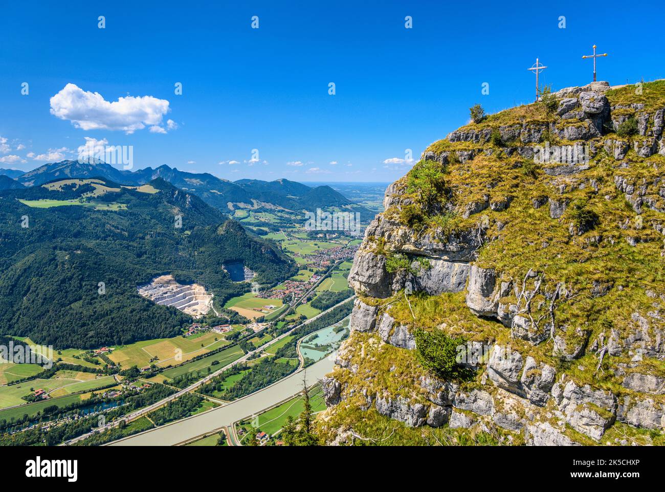 Austria, Tyrol, Lower Inn Valley, Erl, Erlerberg, Kranzhorn, Inn Valley ...