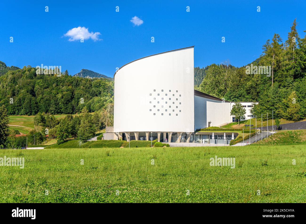 Austria, Tyrol, Lower Inn Valley, Erl, Passion Playhouse Stock Photo ...