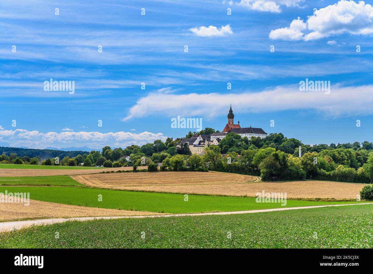 Germany, Bavaria, Fünfseenland, Andechs, Andechs Monastery Stock Photo ...